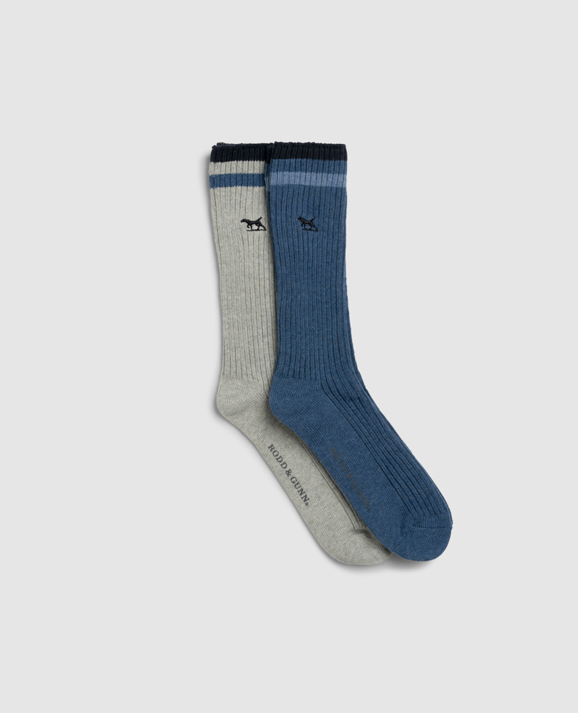 Double Barrel Socks | Grey Blue | Rodd & Gunn AU